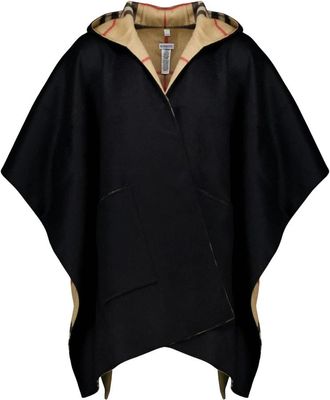 Burberry Kaschmir-Poncho - - Jackets - Damen - Schwarzk - ONE SIZE