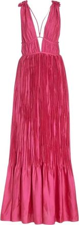 SIMKHAI Femme, Robes, Rose, Taille: 42 FR Robe de Soir&eacute;e Pliss&eacute;e Ostara