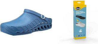 Scholl Clog Evo Blau Antistatische PRO-Einlegesohlen mit Memory Cushion für Clog Evo - Blau/Schwarz
