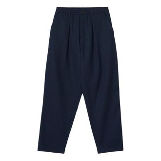 Universal Works Pleated Track Pant - - Trousers - Herren - Blau - W34
