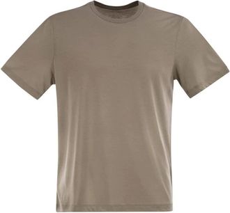 Majestic Filatures Homme, Tops, Beige, Taille: M T-Shirt Ras du Cou en Coton