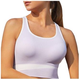 Generic Soutien-gorge de sport 2026 pour femme - Absorption des couleurs - Pour course &agrave; pied, fitness, yoga, violet, M