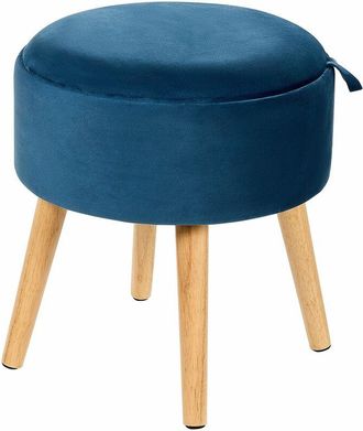 Beliani Hocker mit Stauraum NEELY Samtstoff Marineblau