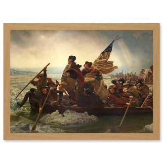 Artery8 Leutze George Washington Crossing The Delaware Painting American Revolution Artwork Framed A3 Wall Art Print