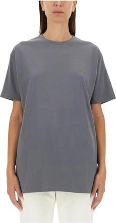 Vivienne Westwood Femme, Tops, Gris, Taille: 38 FR Orb Logo Relaxed Fit T-Shirt