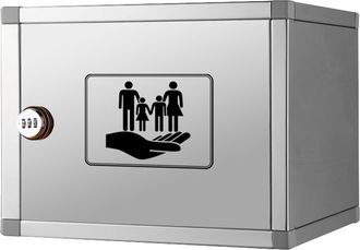 Generic Handy Tresor mit Zahlen Schloss, Wandmontierbar Handy Aufbewahrungs Box, Robustes Tresor aus Metall, für Klassenzimmer Büro Kirche Fitnessstudio(Silve