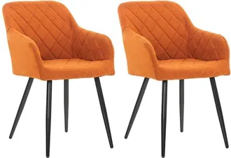 Clp 2er Set Esszimmerstuhl Shila orange Stoff