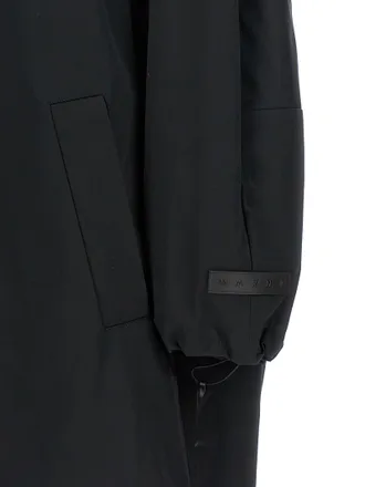 Marni Satin Parka Coat - Black