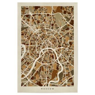 artboxONE Poster 60x40 cm St&auml;dte Moscow City Street Map - Bild map Art Stadtkarte City map