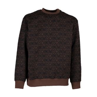 Moschino Brauner Allover-Print Sweatshirt - - Sweatshirts & Hoodies - Herren - Braun - S