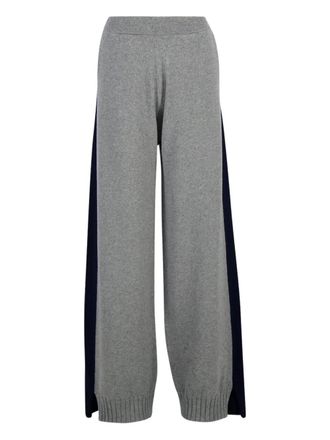 Stella McCartney pantalon &eacute;vas&eacute; &agrave; taille c&ocirc;tel&eacute;e - Gris