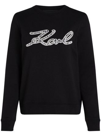 Karl Lagerfeld sweat Signature en tweed - Noir