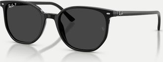 Ray-Ban Elliot - Eckige, polarisierte Sonnenbrille in Schwarz mit schwarzen Gl&auml;sern