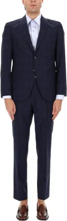 HUGO BOSS Virgin Wool Pant Suit - Blue