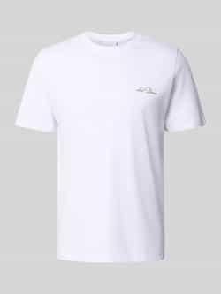 Les Deux T-Shirt mit floralen Stitchings Modell Wild Flower