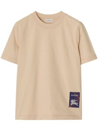 Burberry t-shirt à étiquette à carreaux - Tons neutres