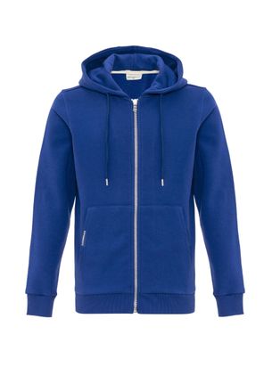 Cipo & Baxx Herren Sweatjacke Hoodie CL556 Saxeblau - Stylischer Pullover im Modernen Casual Streetwear Stil mit Rei&szlig;verschluss & Kapuze f&uuml;r Alltag Freizeit & Par