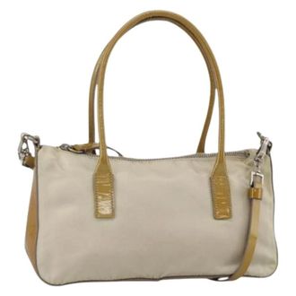 Prada Sac &agrave; main vintage en nylon Pre-owned - Femme - Pre-owned - Beige - Taille: ONE Size