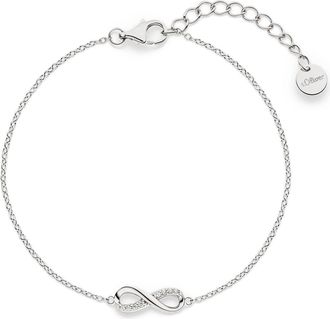 s.Oliver Bracelet - Elegantes Armband aus poliertem 925er Sterlingsilber - silber - Ankerkette verstellbar bis 20 cm - wasserfest & hautfreundlich