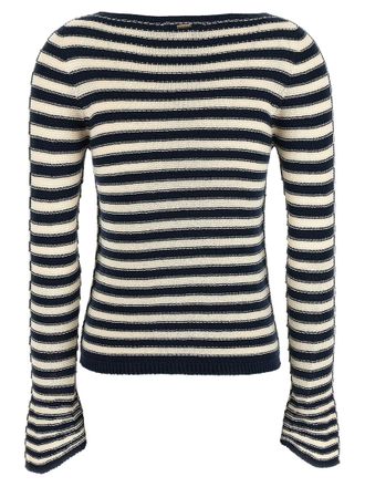 Twin-Set Striped Knit Sweater - Navy