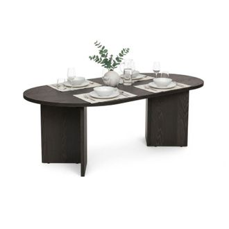 Dmora Couchtisch Porcari, rechteckig, Tischplatte aus veredeltem Holz, schwarze Platte, 119x60x40h cm, Schwarz