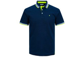 Jack & Jones Poloshirt Jack&Jones Polo XXL navy Neon-Details JJEPAULOS
