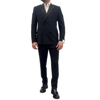 Luigi Bianchi Mantova Doppelreihiger Smoking-Jackett - - Suits - Herren - Schwarzk - XL