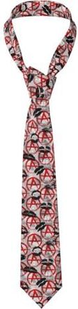 Generic Cravate Symbole De LAnarchie Des Baisers Noirs &Eacute;troit Cravates R&eacute;glable Cravates Homme Pour F&ecirc;te &Eacute;v&eacute;nements Travail