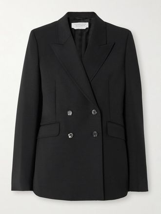 Gabriela Hearst Blazer &Agrave; Double Boutonnage En Cr&ecirc;pe De Laine Angela - Noir