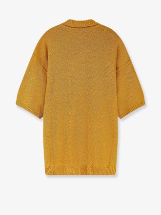 Laneus Mens Cotton, Cashmere And Silk Blend Shirt Yellow