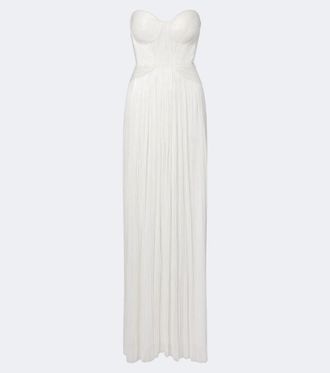 Maria Lucia Hohan Robe longue bustier Kamina en tulle de soie