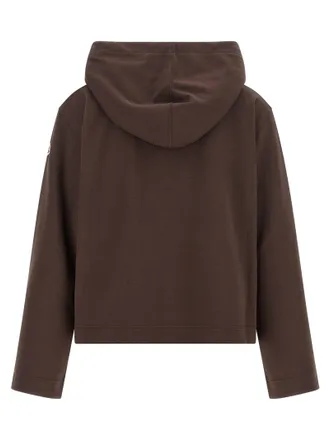 Moncler Cotton-Blend Double-Knit Hoodie - Brown
