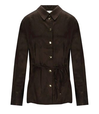 Ganni CHEMISE EN SATIN BRUN GANNI