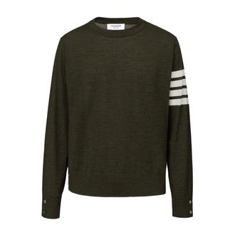 Thom Browne Homme, Pulls, Vert, Taille: 2XS Pull Ras du Cou