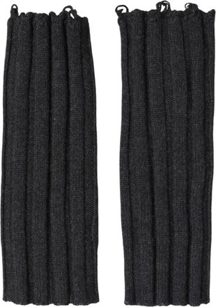 Dolce & Gabbana Mens Black Virgin Wool Knitted Fingerless Gloves