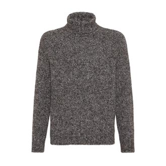 Brunello Cucinelli Gefleckter Alpaka-Rollkragenpullover - - Knitwear - Herren - Grau - XL
