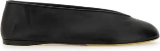 Moschino Duck Dancer Black Leather Flats - Gr. 37 (EU) - in Schwarz