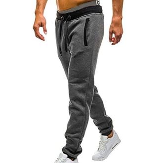 Generic Zhiyao Pantalon de sport pour homme - Pantalon de jogging - Pantalon de surv&ecirc;tement, 46-gris fonc&eacute;, XL