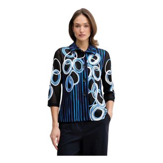 Joseph Ribkoff Abstrakt bedrucktes Hemd - - Blouses & Shirts - Damen - Blau - L