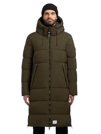 Khujo Manteau dhiver long matelass&eacute; Rigo pour homme - Avec capuche - YM - S-XXL, Earth Green, M