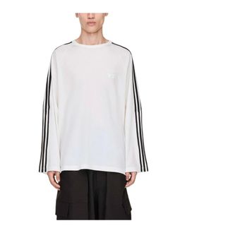 adidas Long Sleeve Tee 3-Stripes - Homme - Sport - Blanc - Taille: XL