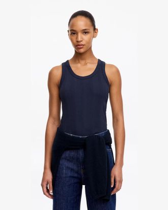 Arket Geripptes Tanktop -Blau