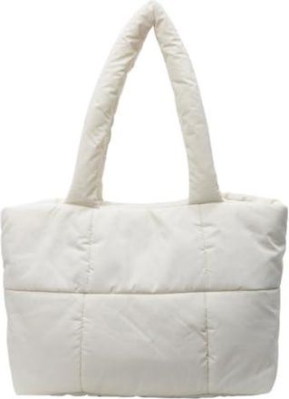 Generic Sac fourre-tout matelass&eacute; pour femme tendance de couleur unie avec int&eacute;rieur spacieux pour un usage quotidien et les voyages, blanc, 13.39*5.51*11.42i