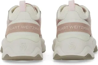 Stuart Weitzman Polyester & Calf Leather Sneaker - Pink