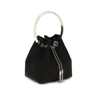 Jimmy Choo London Womens Black Cotton Shoulder Bag