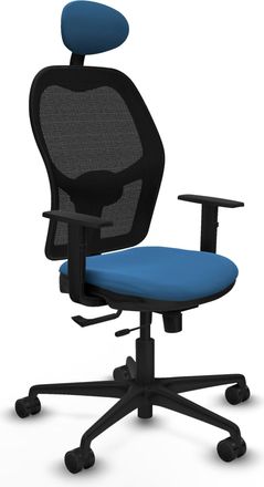 Piqueras y Crespo Stuhl mit Rollen f&uuml;r Pc Jorquera mit 1D-Armen, h&ouml;henverstellbare Lendenwirbelst&uuml;tze und festes Kopfteil, ausgestattet mit Syncro/Traslack und injizier