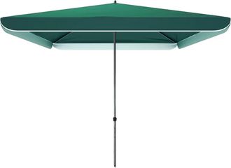 Generic 180 x 220 cm Rechteckiger Balkonschirm, UV 50+ Marktschirm Sonnenschirm mit 4 Stabilen Streben, Höhenverstellbarer Stahlmast für Terrasse, Rasen und B