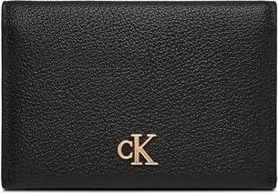 Calvin Klein Porte-Carte Femme Monogram Flap en Cuir, Noir (Black), Taille Unique