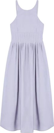 Emporio Armani Femme, Robes, Violet, Taille: 40 FR Robe longue en popeline avec motif smock&eacute;