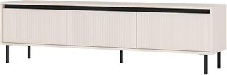 Selsey Osaka TV Lowboard, 3 Schubladen, MDF Fronten Sandbeige Laminat, Schwarze Metallf&uuml;&szlig;e 15cm, Breite 178,6cm f&uuml;r Gro&szlig;e TV, Einfach zu Reinigen, Fernsehsch